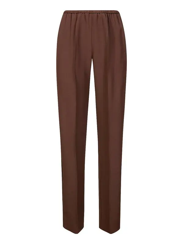 FORTE_FORTE Elasticated Straight Leg Trousers - Red