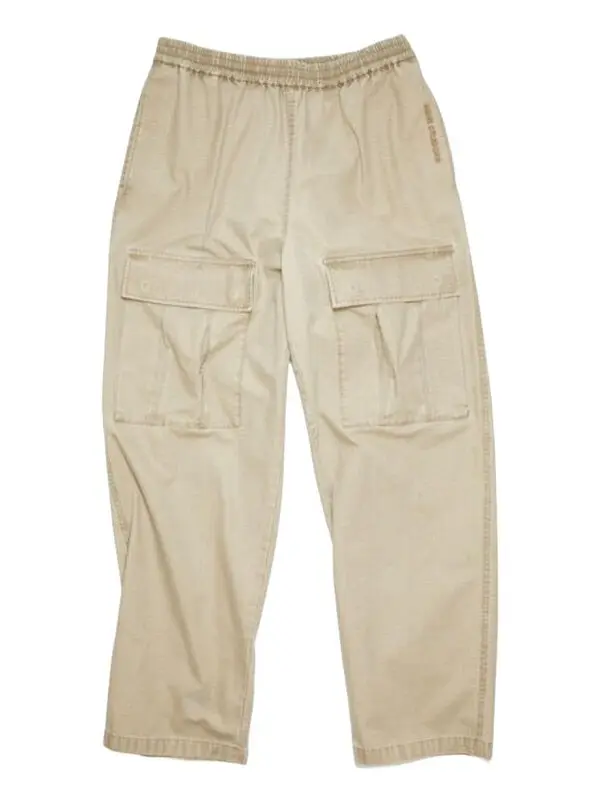 Acne Studios Logo Embroidered Mid-waist Cargo Pants - Cold Beige
