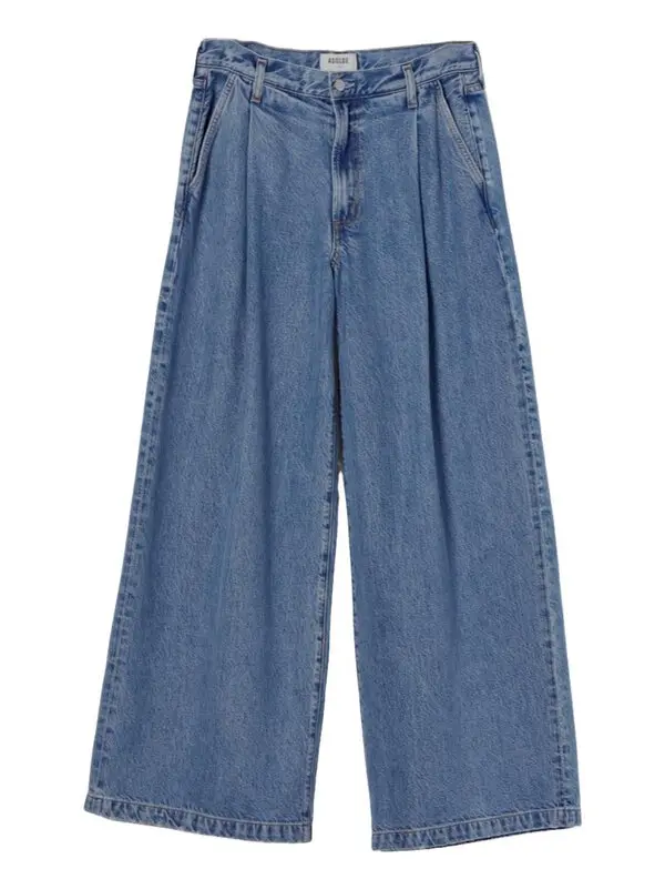 AGOLDE Ellis Pleated Wide-leg Jeans - Blue