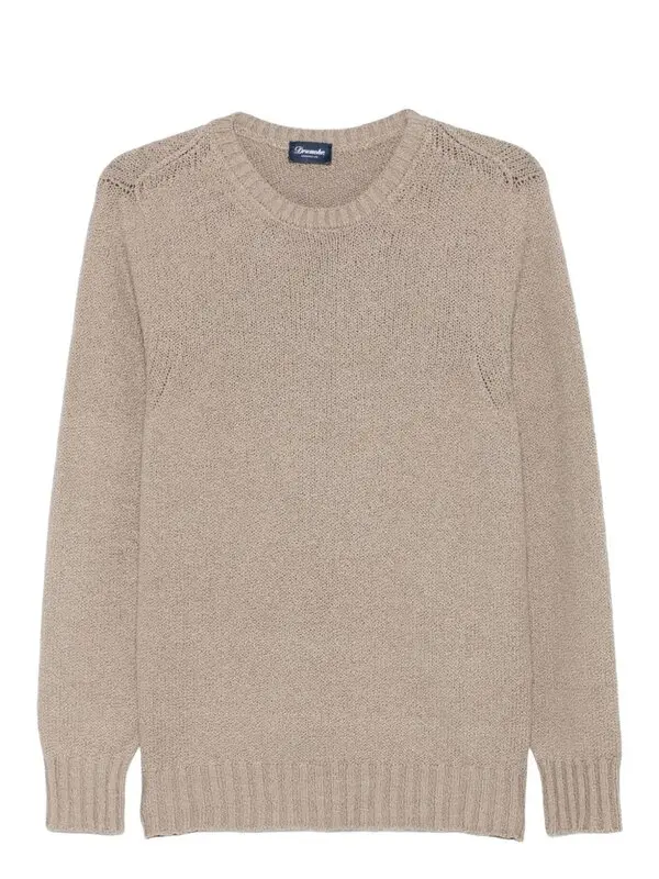 DRUMOHR Crewneck Sweater With Ribbed Trim - Beige