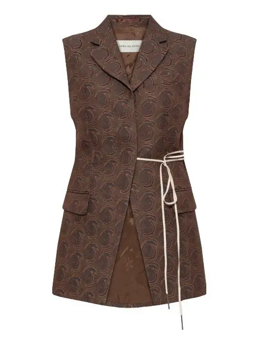 Dries Van Noten Sleeveless Notched Lapel Vest - Brown