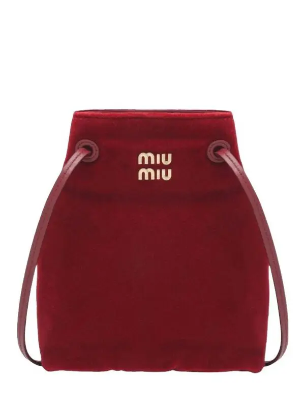 Miu Miu Logo Bucket Bag - Red