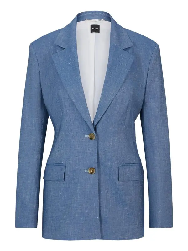 Hugo Boss Single-breasted Twill Blazer - Blue