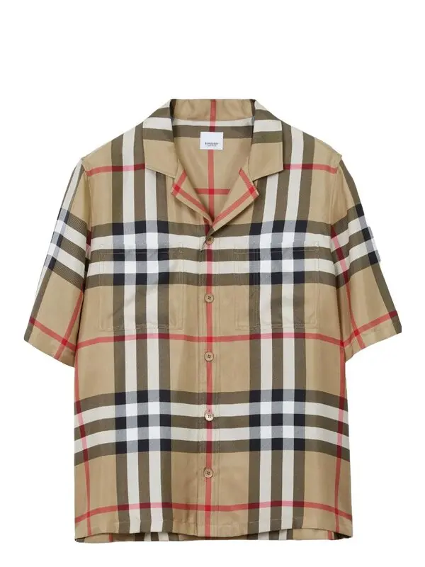Burberry Checked Short-sleeved Shirt - Brown
