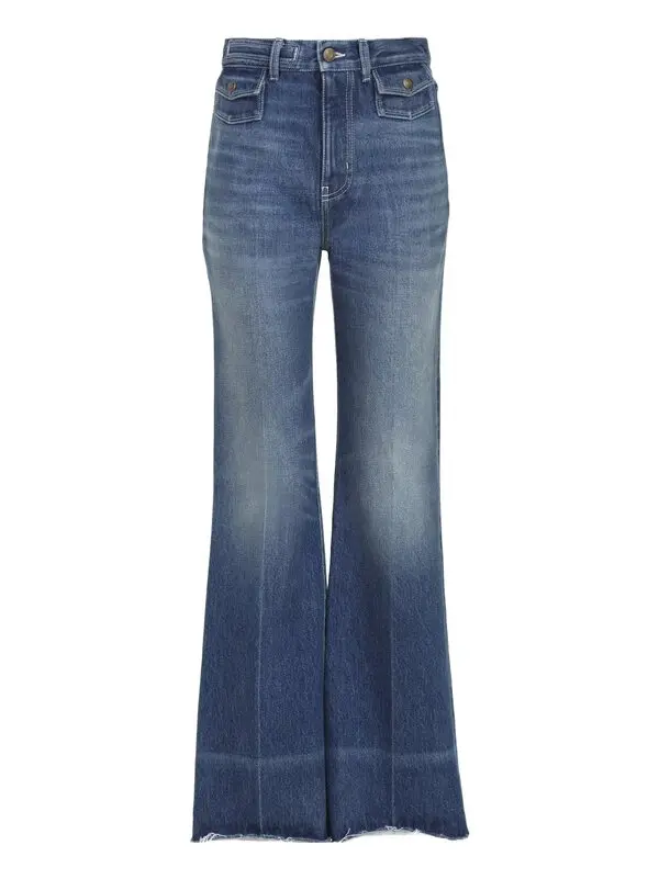 Chloé High-waisted Flared-leg Jeans - Ocean Blue