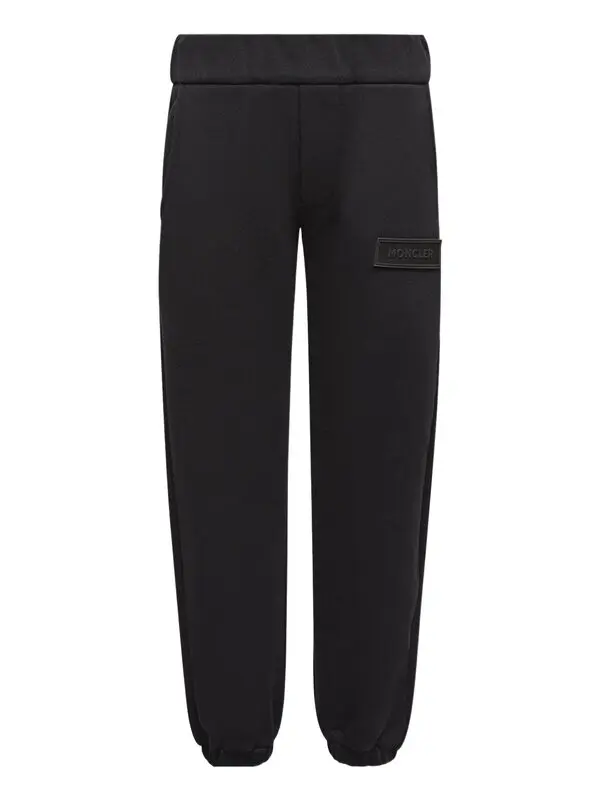 Moncler Cotton Sweatpants With Graphic Details - Black