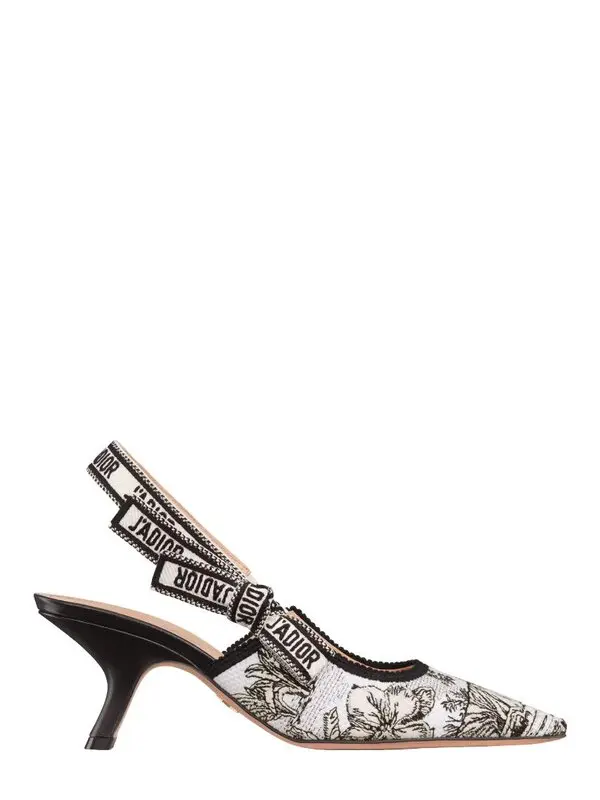 Dior J'adior Slingback Pumps With Toile De Jouy Voyage Motif - Black