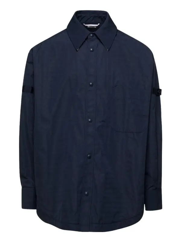 Thom Browne Ripstop Armbands Oversized Shirt Jacket - Navy Blue