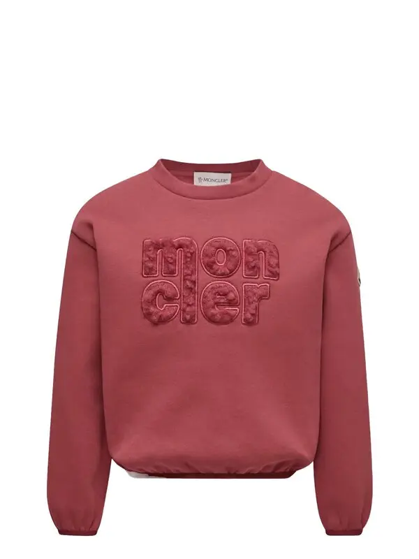 Moncler Teddy Logo Cotton Sweatshirt - Pale Pink
