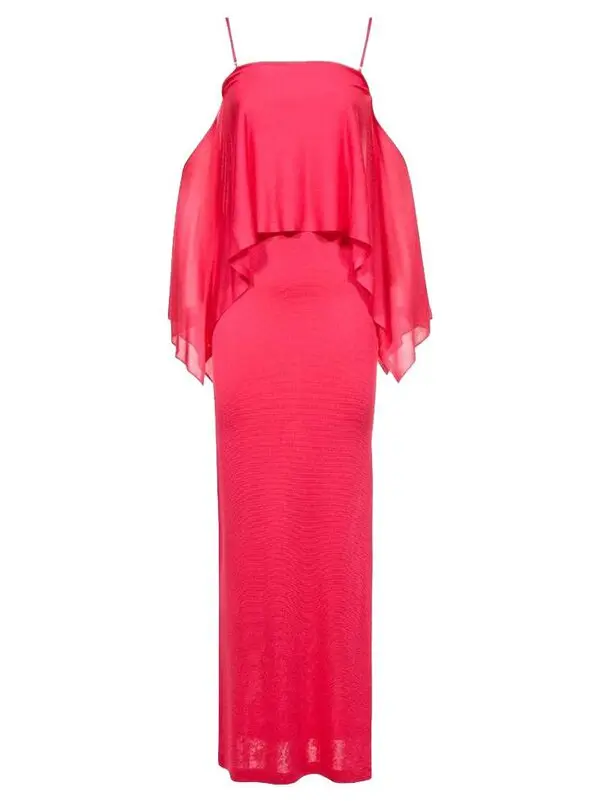 TOM FORD Spaghetti Strap Ruffled Maxi Dress - Red