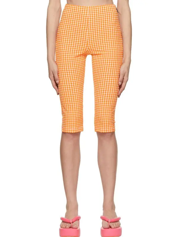 MSGM Gingham Cycling Shorts - Nude