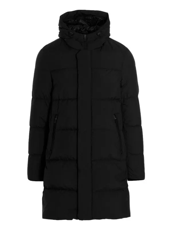 Herno Drawstring Hooded Parka Coat - Black