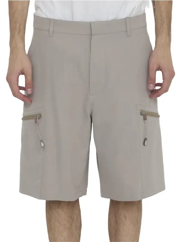 Dior Zip Detailed Bermuda Shorts - Nude