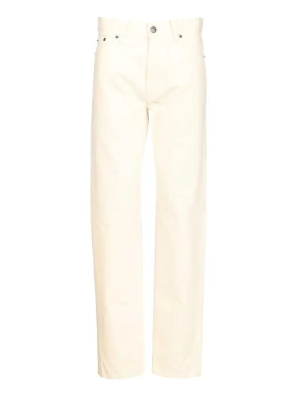 Zegna Logo Patch Straight-leg Jeans - White