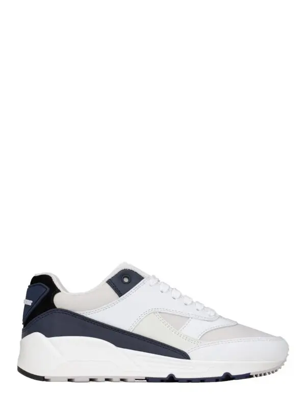 Saint Laurent Round Toe Lace-up Sneakers - White And North Sea