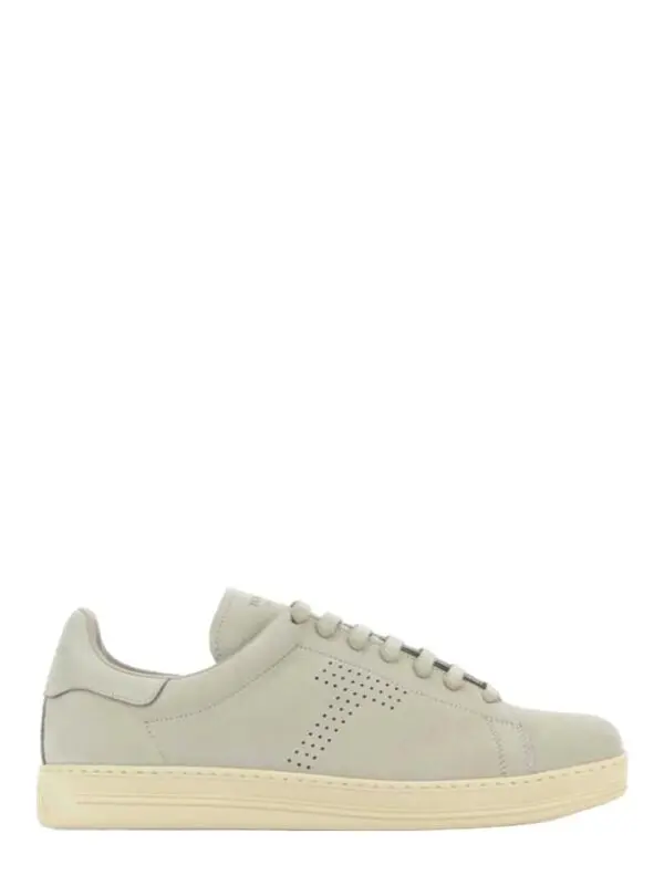 TOM FORD Lace-up Sneakers With Eyelet Detailing - Light Grey