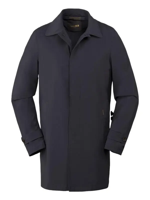 MOORER Vittor Buttoned Coat - Navy Blue