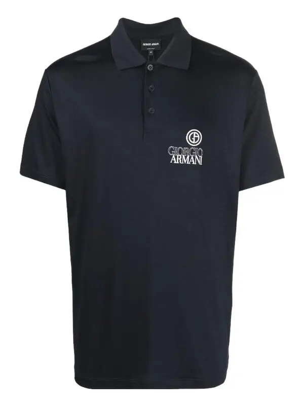 Giorgio Armani Logo Polo Shirt - Black