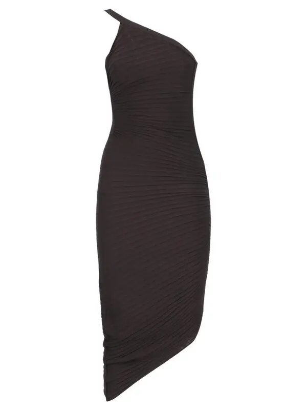Philosophy Di Lorenzo Serafini One-shoulder Knitted Dress - Black