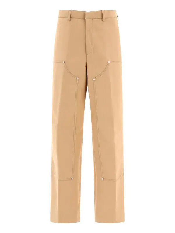 Palm Angels Embroidered Workwear Trousers - Nude