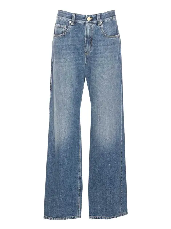 Brunello Cucinelli Boyfriend Jeans With Logo Patch - Blue
