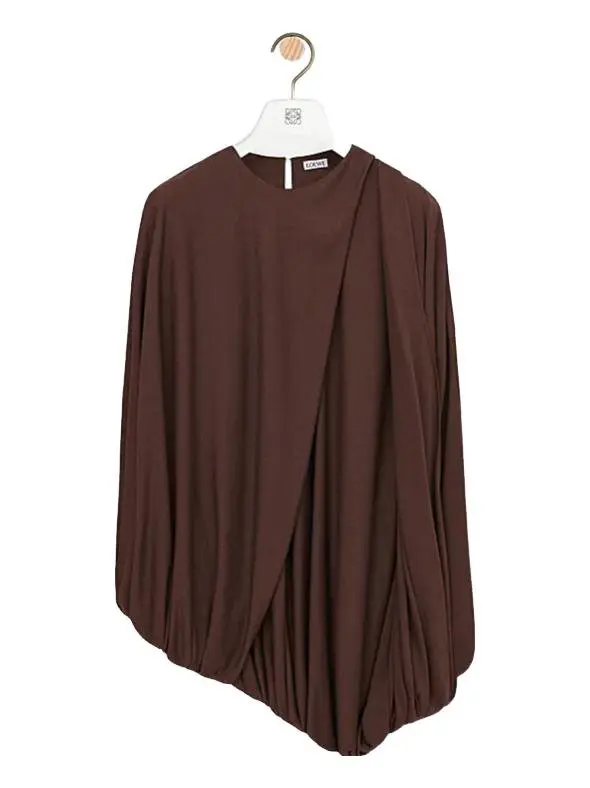 Loewe Asymmetrical Draped Blouse - Brown