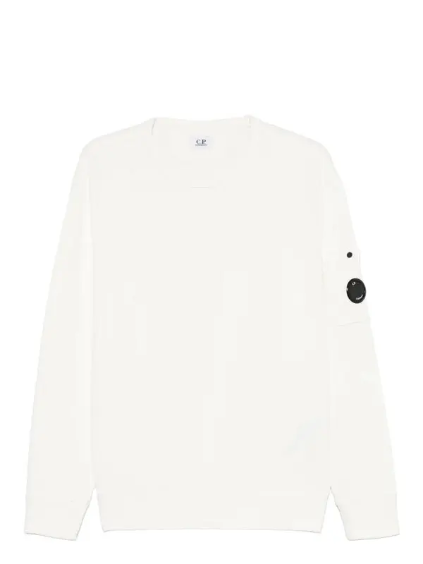 C.P. COMPANY Lens Detail Crewneck Sweater - White