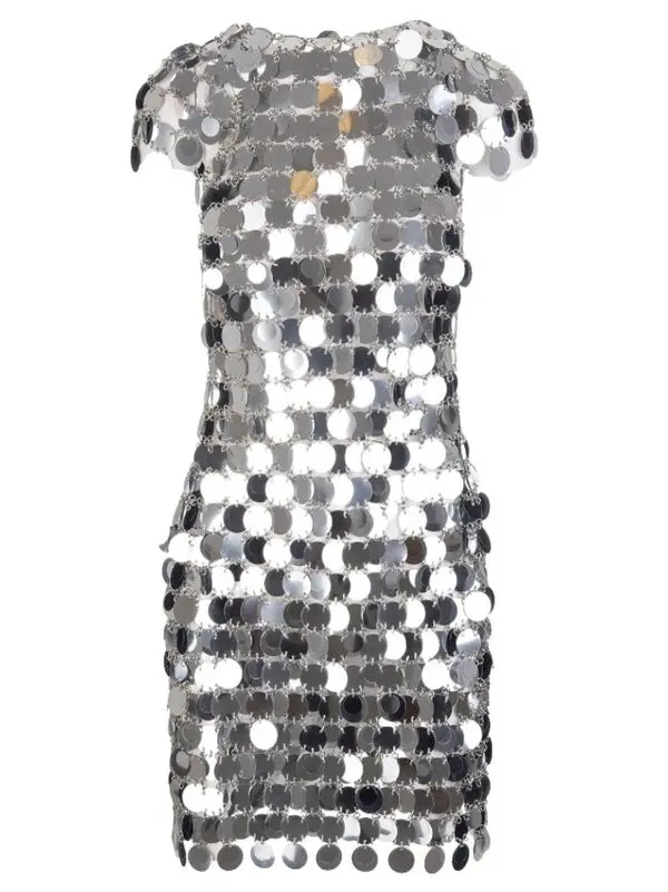 Rabanne Sequined Mini Dress - Gray