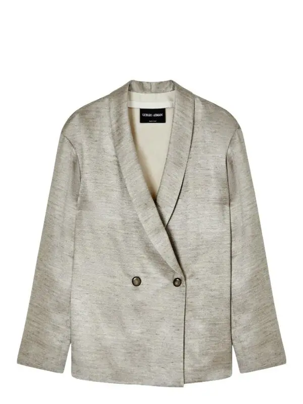 Giorgio Armani Double-breasted Jacket With Shawl Collar - Grey