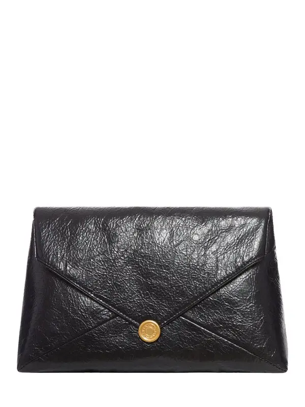 Dries Van Noten Trapezoidal Flap Shoulder Bag - Black