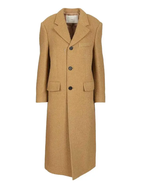 DUNST Boucle Wool 3-button Coat - Nude