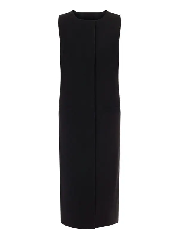Alberta Ferretti Long Gilet With Faux Pockets - Black
