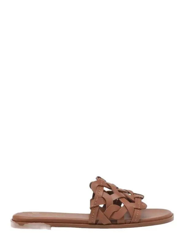 GIANVITO ROSSI Woven Slides - Brown