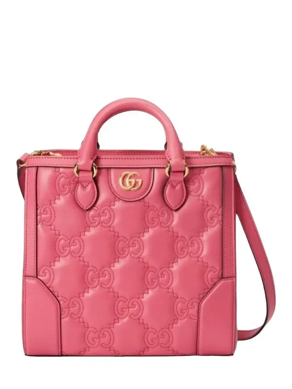 Gucci Gg Logo Matelassé Tote Bag - Red