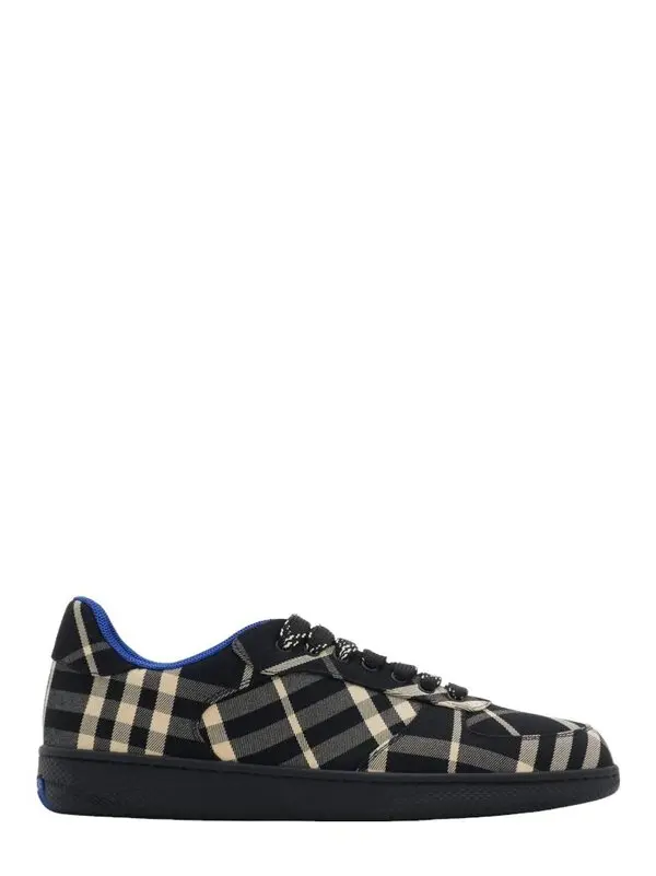 Burberry Checked Lace-up Sneakers - Black