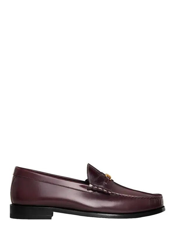 Celine Luco Triomphe Loafer In Polished Bullskin - Wine Red