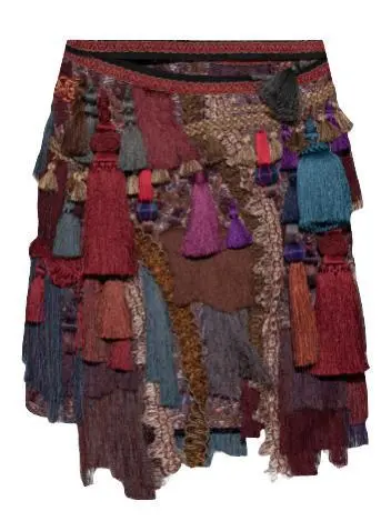 Dries Van Noten Fringe Skirt - Brown