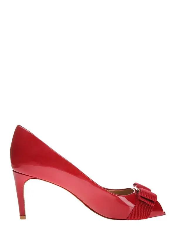FERRAGAMO High Heel Pumps With Bow Detail - Red
