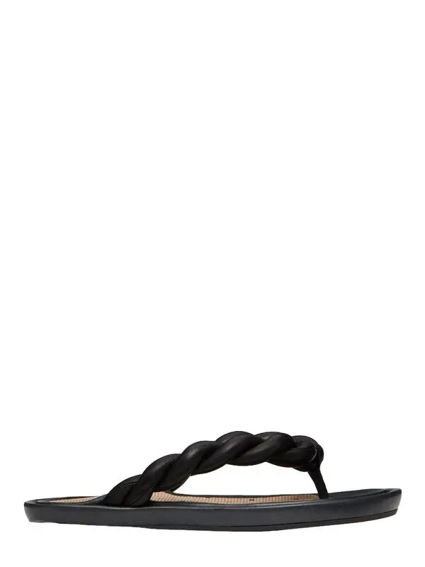 Red Valentino Twisted Strap Thong Sandals - Black