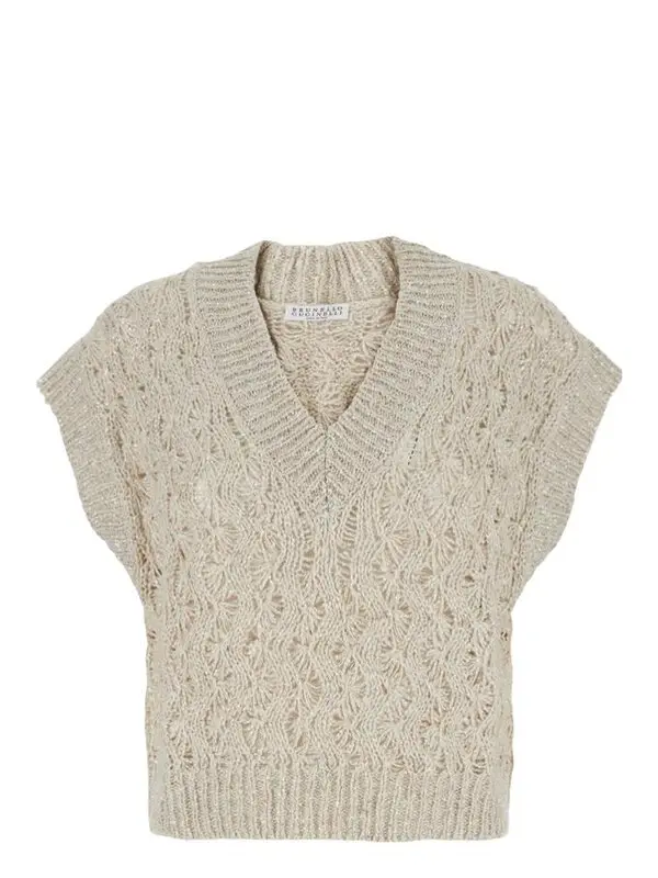Brunello Cucinelli V-neck Cable Knit Vest - No