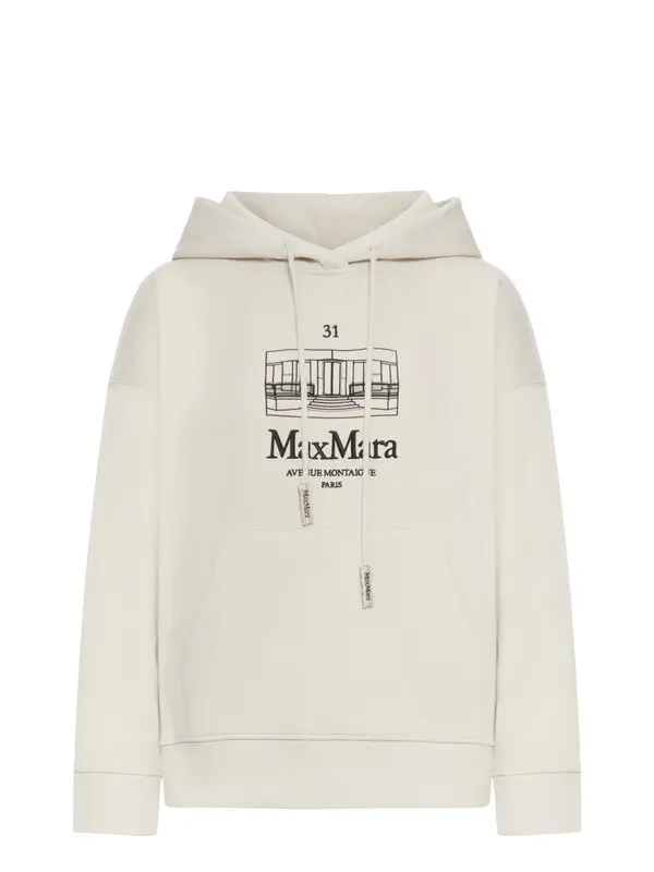 Max Mara Graphic Hoodie - White