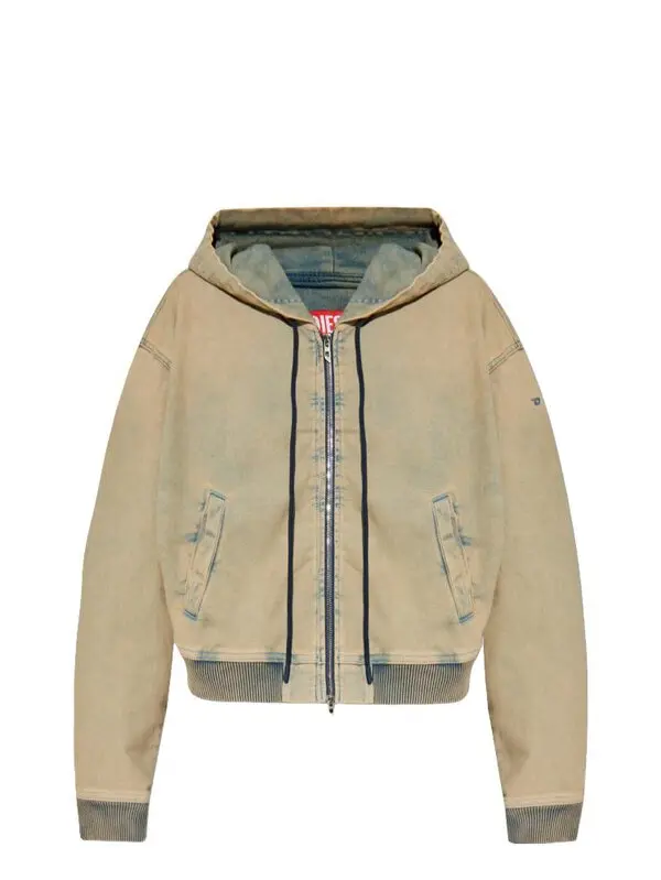DIESEL® Zip-up Hooded Jacket - Nude