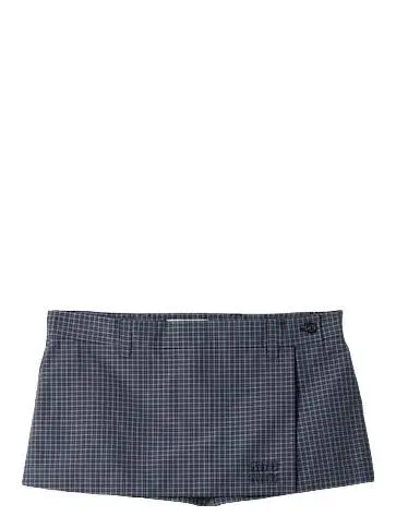 Miu Miu Check Pattern Skorts - Navy Blue