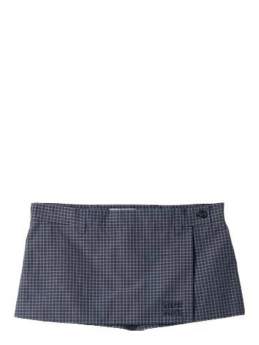Miu Miu Check Pattern Skorts - Navy