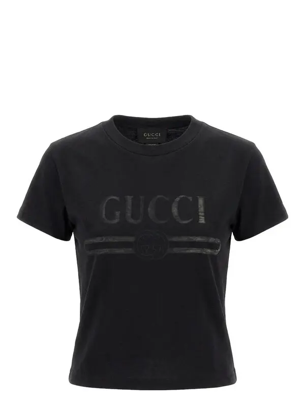 Gucci Devoré Detail Jersey T-shirt - Black