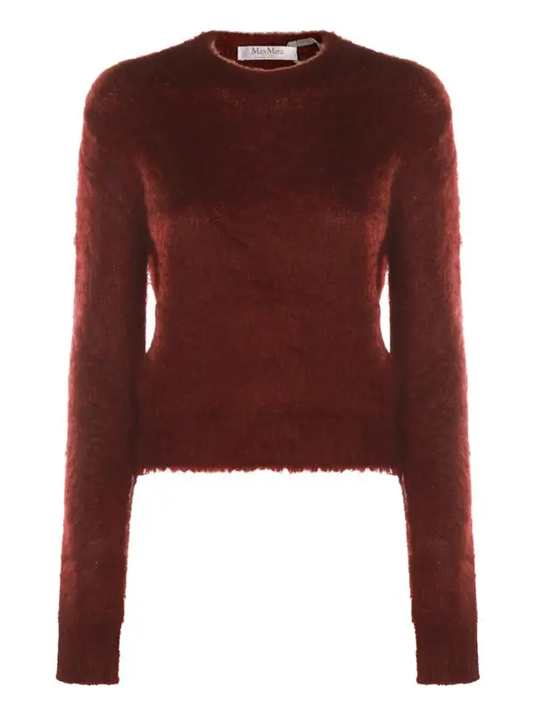Max Mara Adatti Fuzzy Knitted Sweater - Cherry