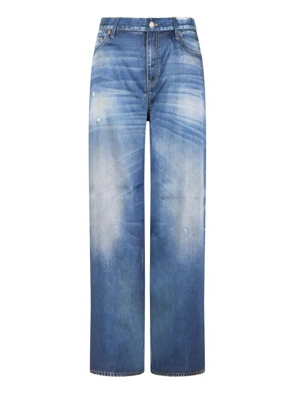 GOLDEN GOOSE Wide-leg Distressed Jeans - No