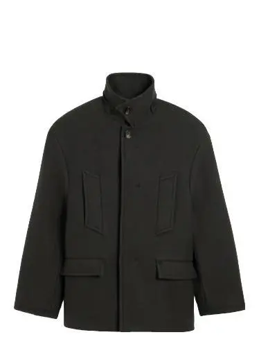 Ami Oversized Gabardine Peacoat - Anthracite