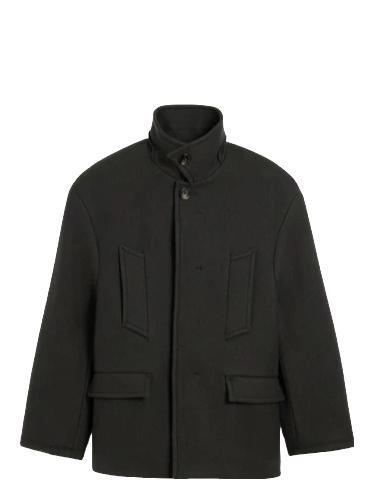 AMI Paris Oversized Gabardine Peacoat - Anthracite