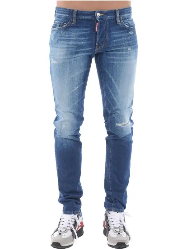 Dsquared2 Slim Fit Jeans With Belt Ring Detail - Blue
